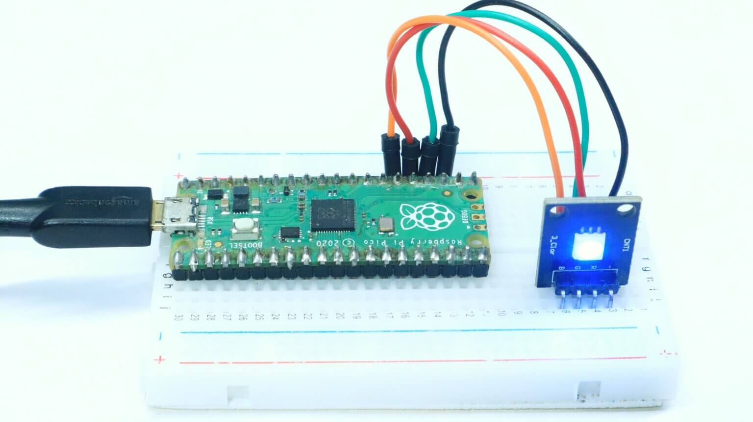 RGB LED Using a Raspberry Pi Pico with MicroPython