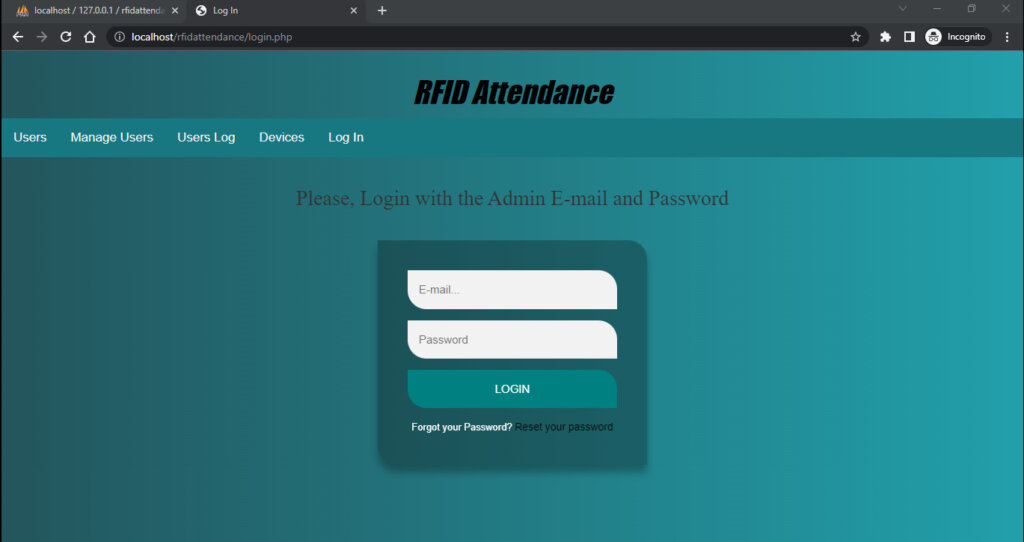 IoT RFID Attendance System Based On ESP8266 and PHP Mysql