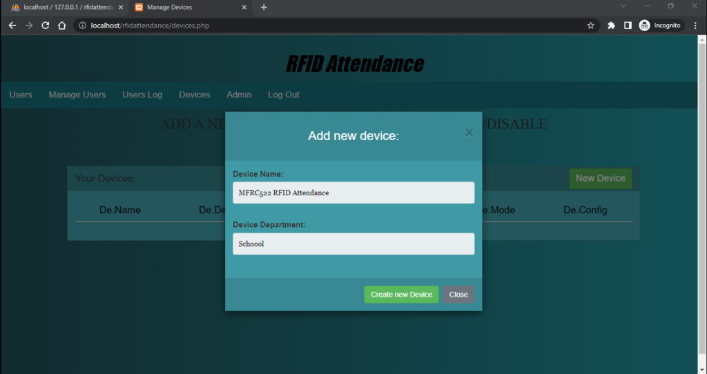 IoT RFID Attendance System Based On ESP8266 and PHP Mysql