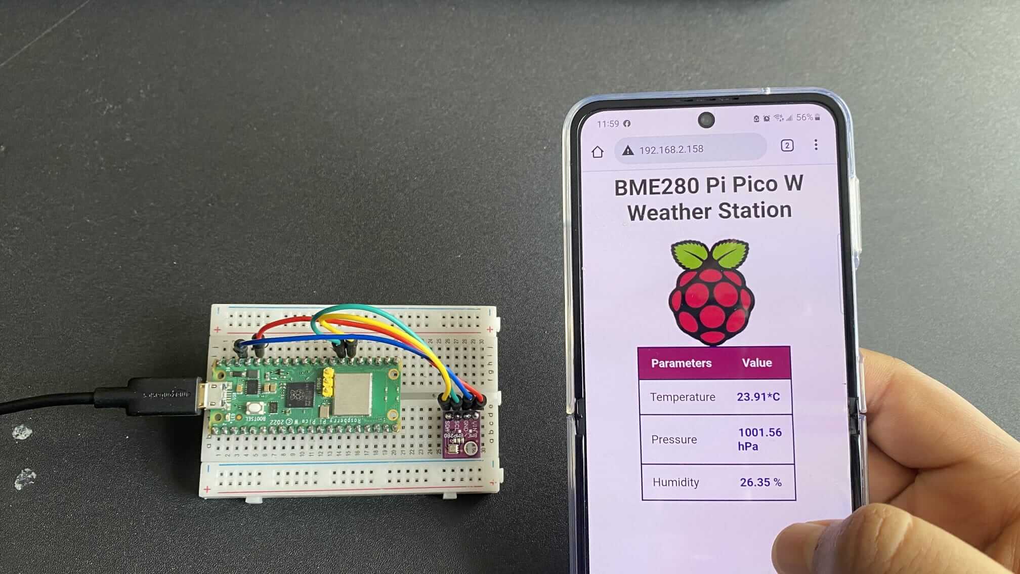 Raspberry Pi Pico W Web Server with BME280 – Weather Station