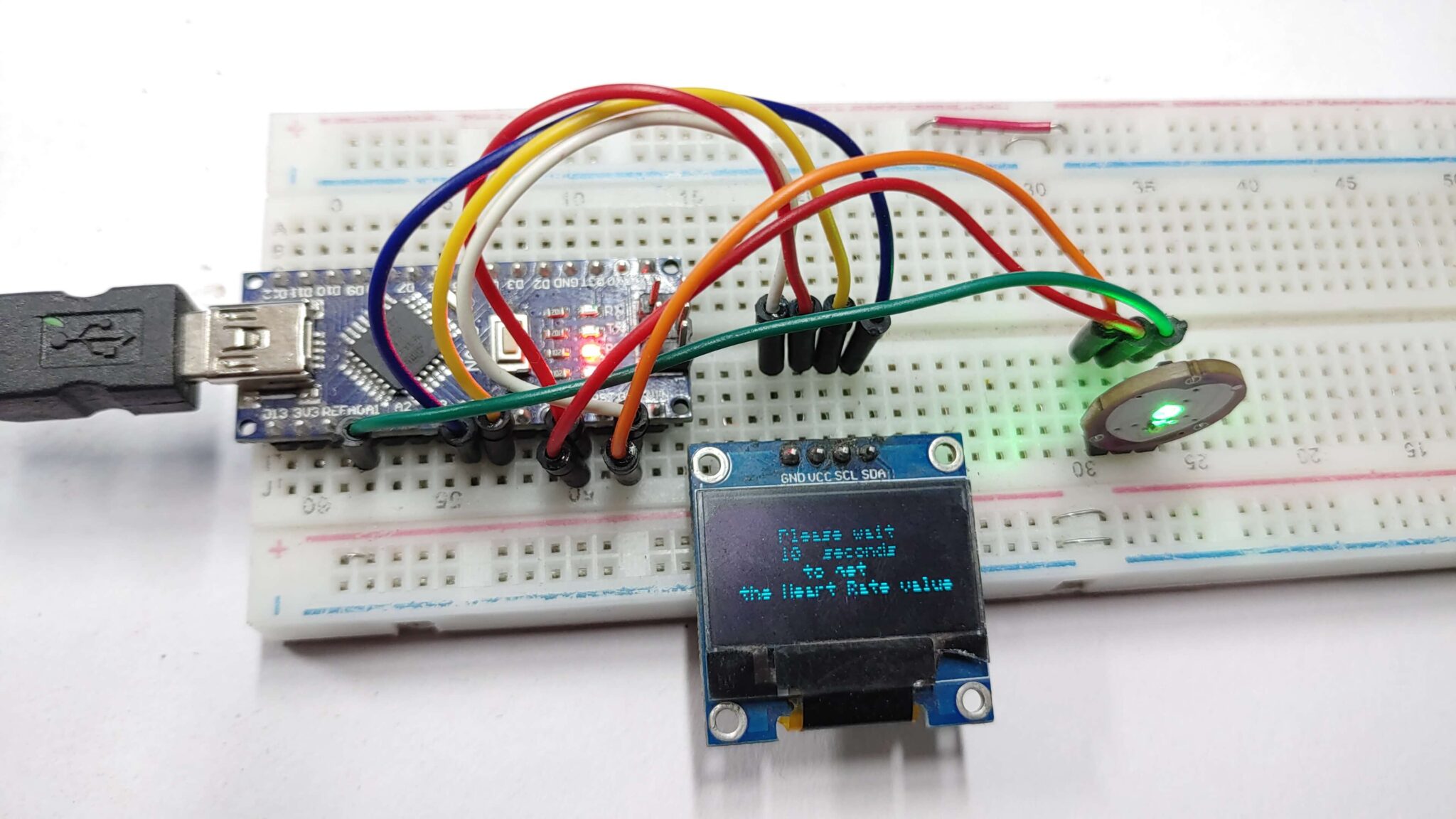 Heart Beat Display using Pulse Sensor with Arduino & OLED