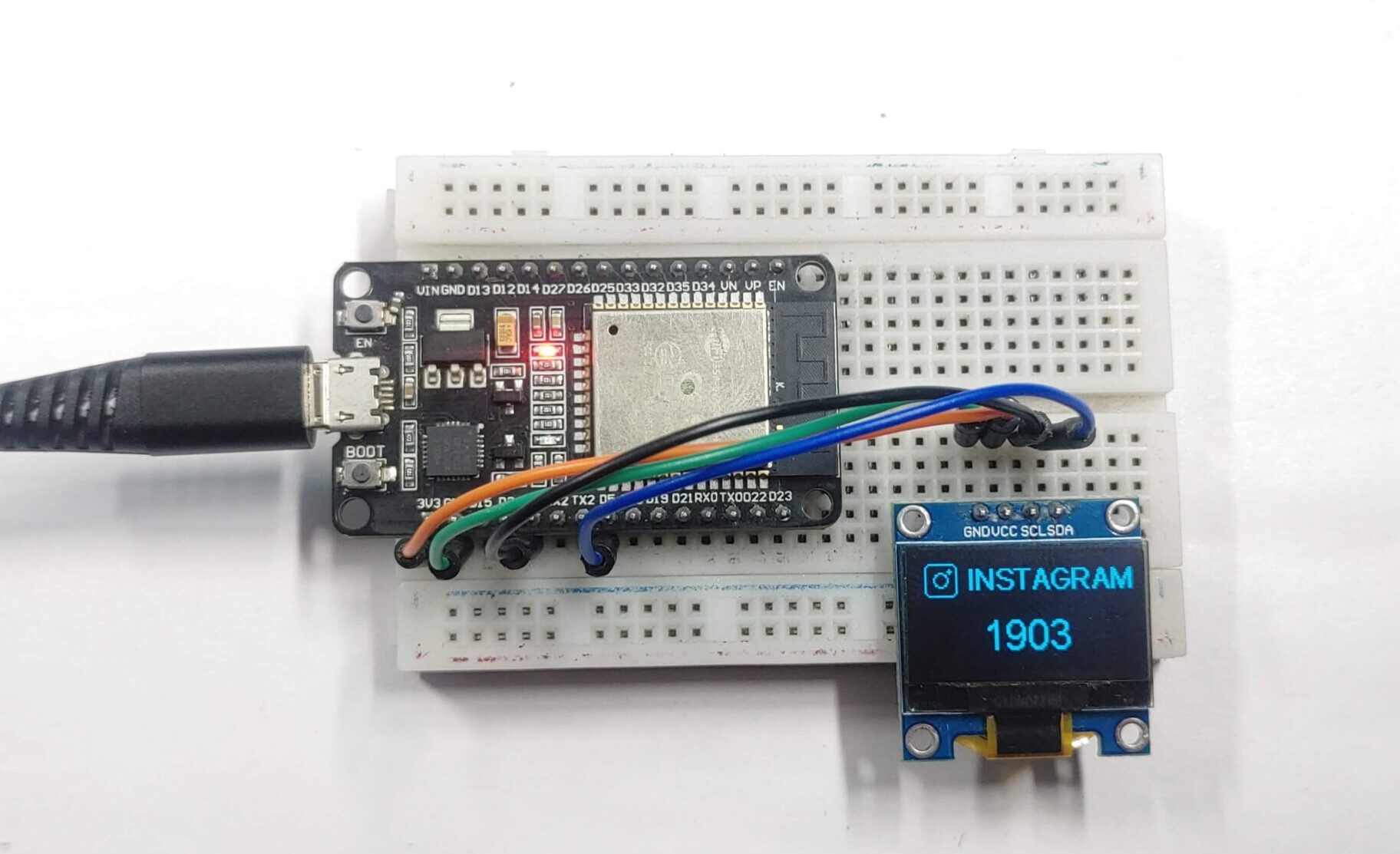 Instagram Followers Counter With ESP32 And OLED Display