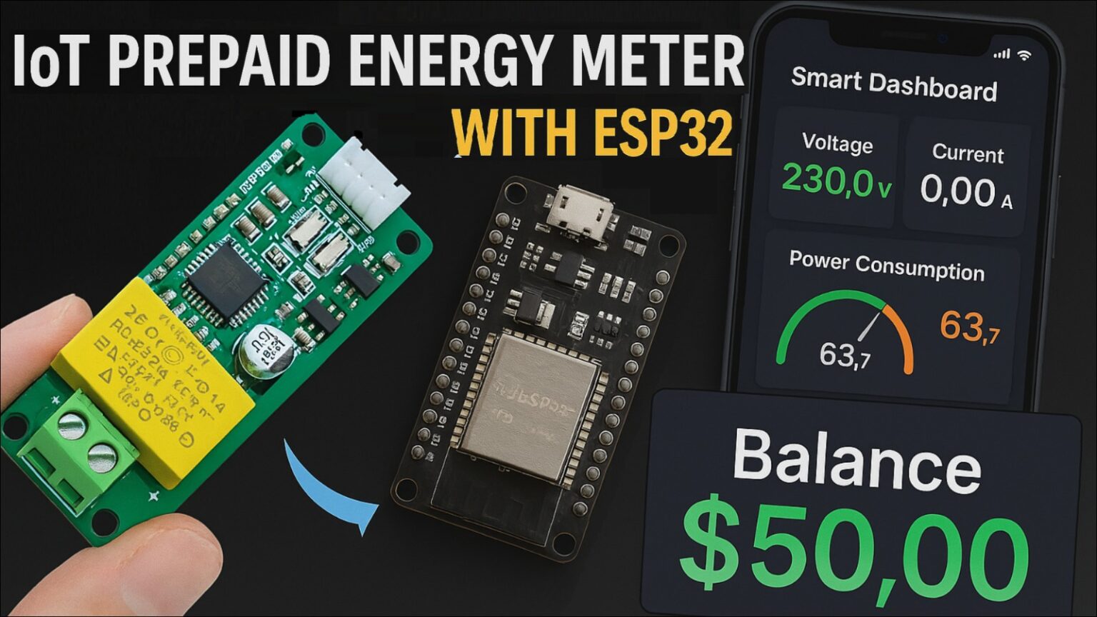 DIY IoT Energy Meter: ESP32, PZEM-004T with TFT & Web Dashboard