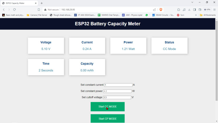 ESP32 Real-time Battery Current & Power Monitoring in IoT